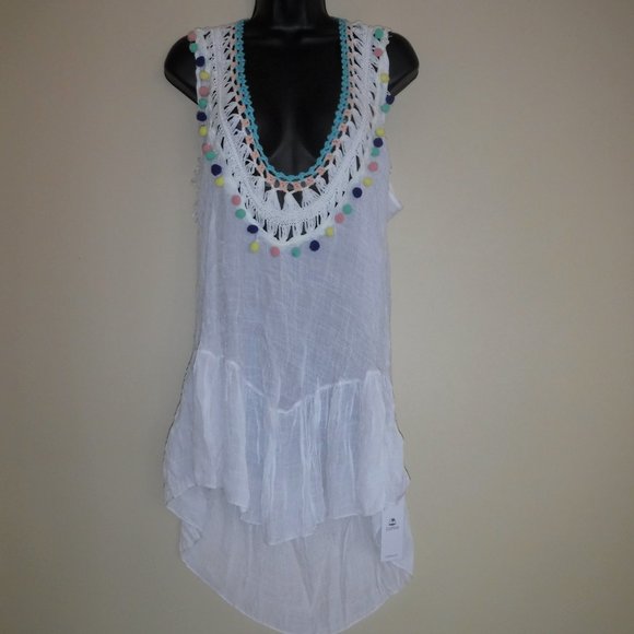 Cupshe | Swim | New Cupshe Pom Pom White Gauze Swim Coverup | Poshmark